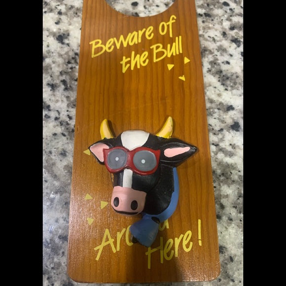 Art | Vintage 3d Bull Adoorables Wooden Door Knob Hanger | Poshmark